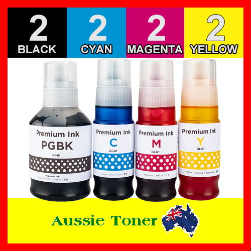 8x GI61 GI-61 BK/C/M/Y Compatible Ink Bottle for Canon Pixma G3620 ...