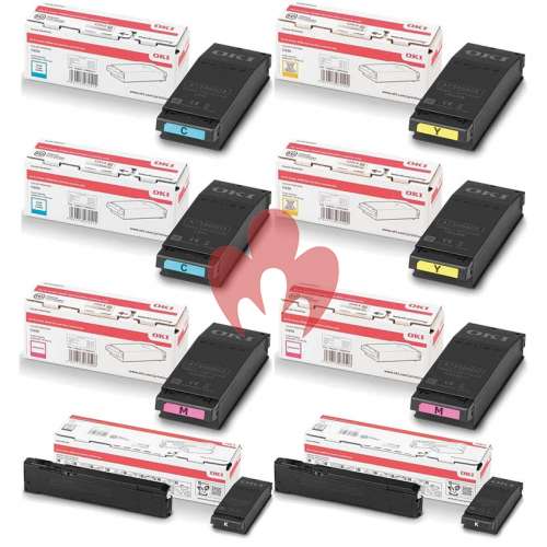 OKI C650 C650dn Toner Cartridge x 2 Lots of 4 Pack - Genuine Toner ...